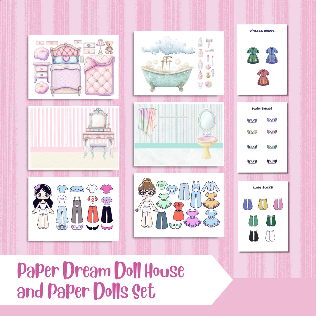 Paper Dream Doll House & Paper Dolls Set